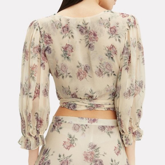 LoveShackFancy | Tops | Loveshackfancy Silk Wrap Top | Poshmark